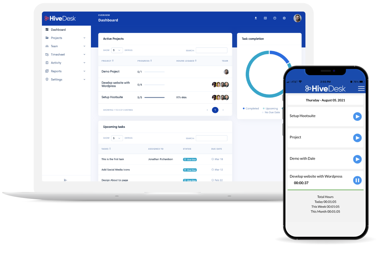 Workforce management software with time tracking