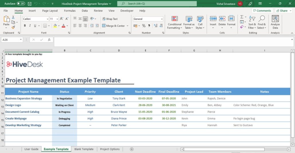 Project Plan Template | Templates for Managing Project